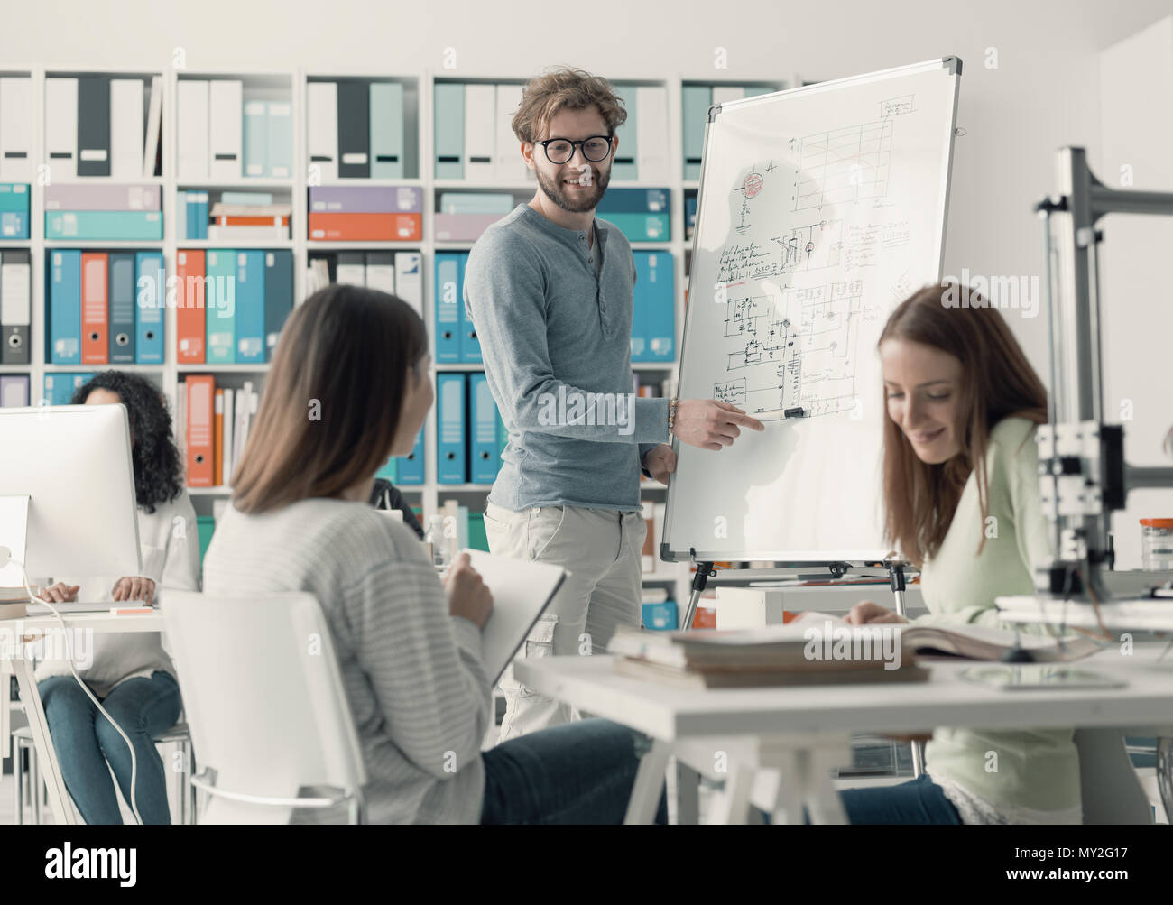 Professor student talk hi-res stock photography and images - Alamy