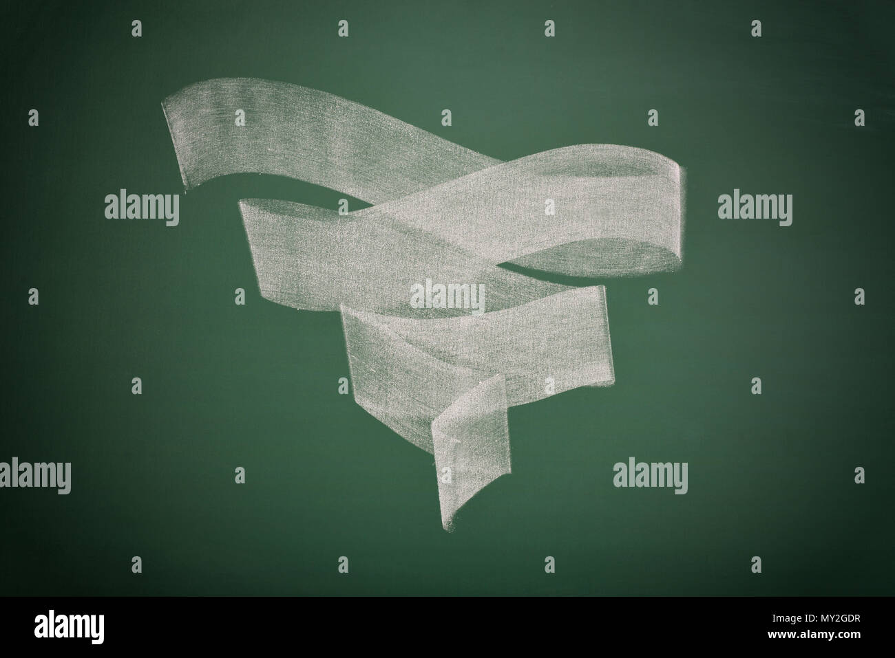 A ribbon Banner on green Chalkboard or school blackboard Stock Photo ...