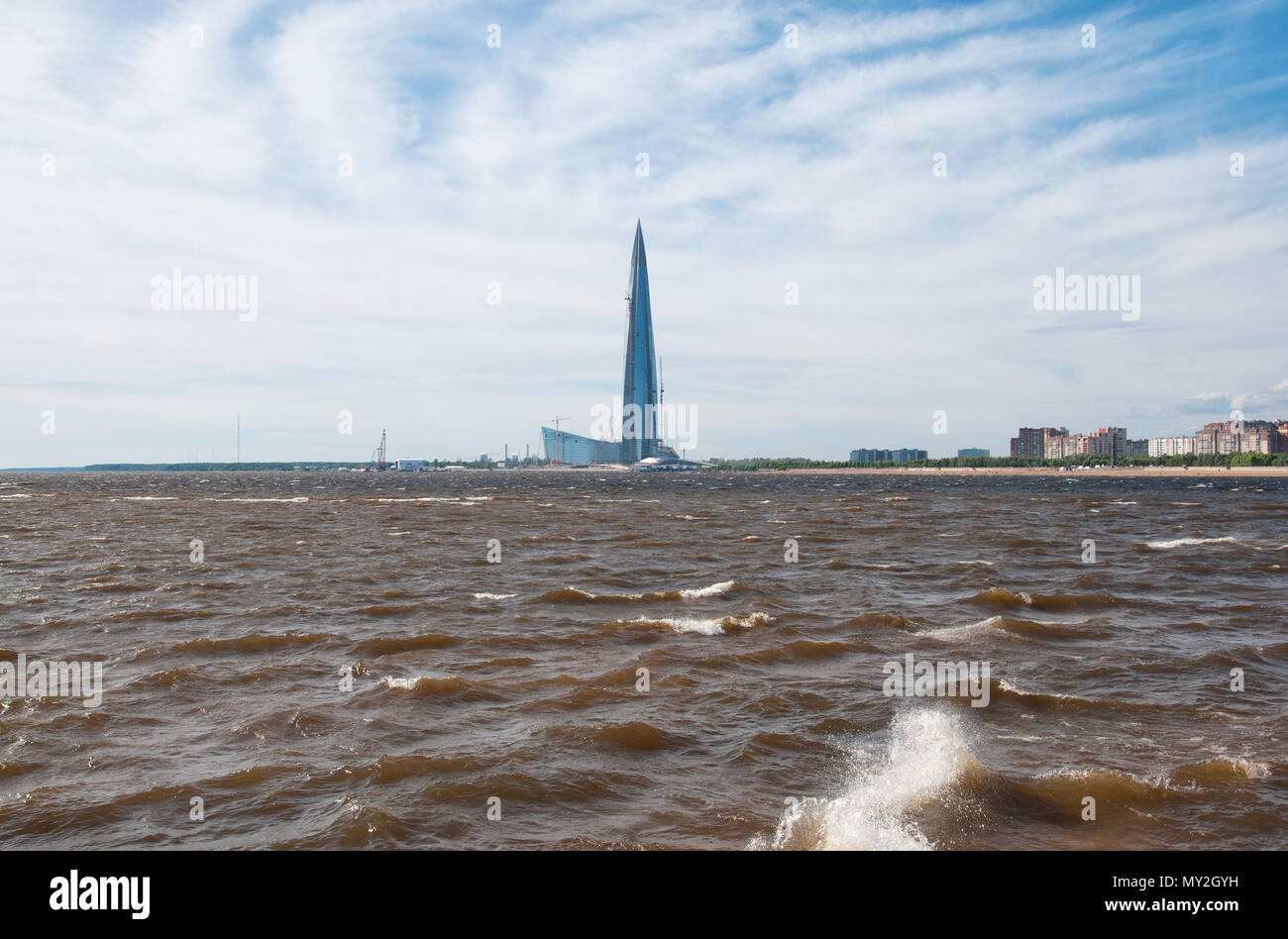 SAINT-PETERSBURG, RUSSIA – JUNE 3, 2018: View of The Gulf of Finland ...