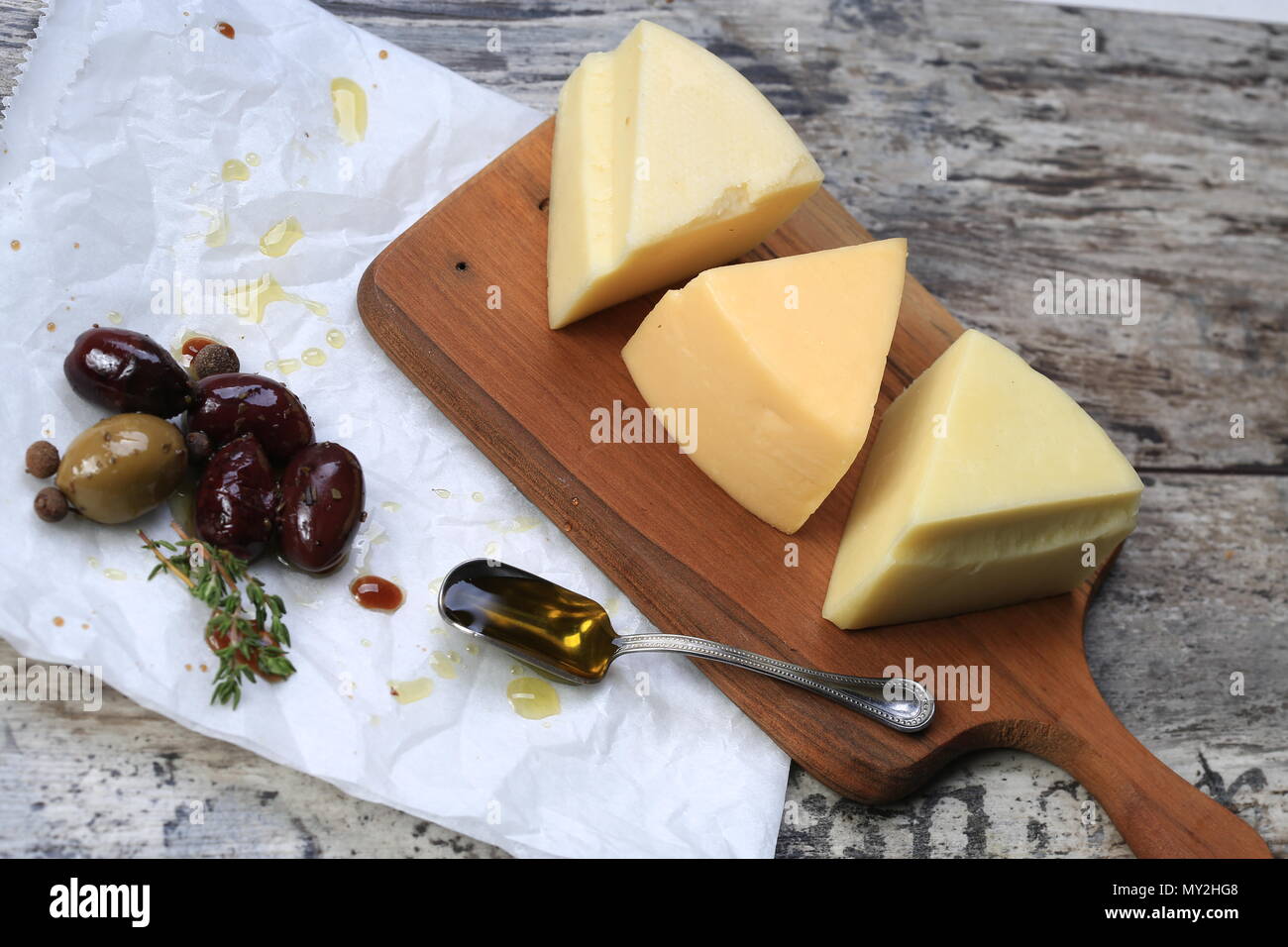 Slices of cheese arranged in a specific way Stock Photo - Alamy