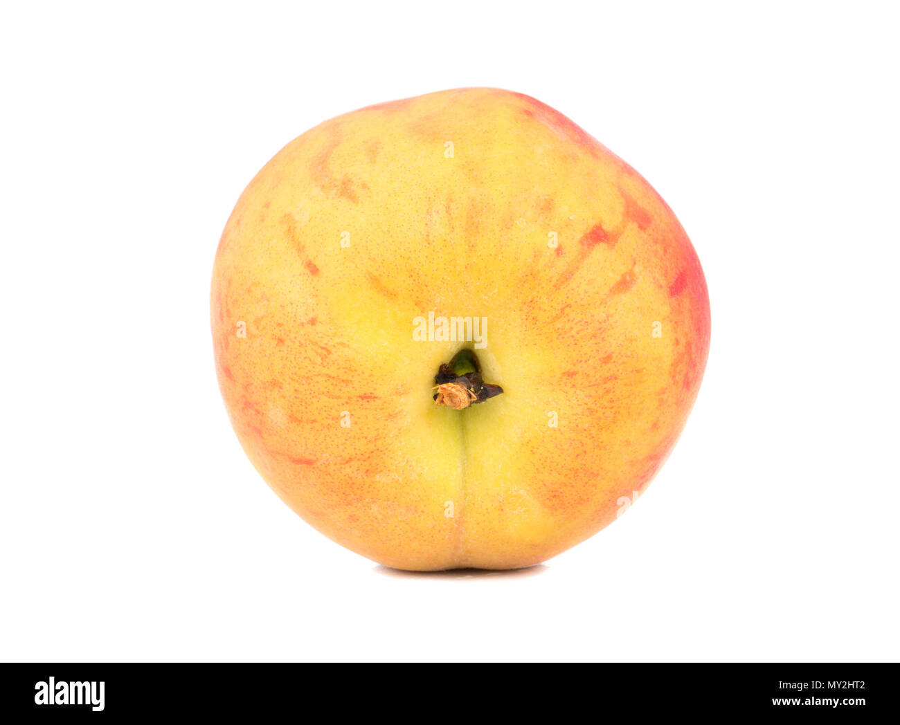 Fresh yellow peach isolated on white background Stock Photo - Alamy