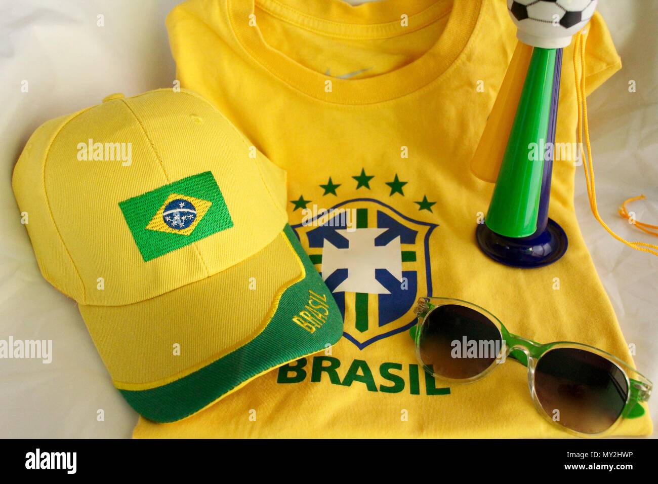 Brazil football shirt hi-res stock photography and images - Alamy