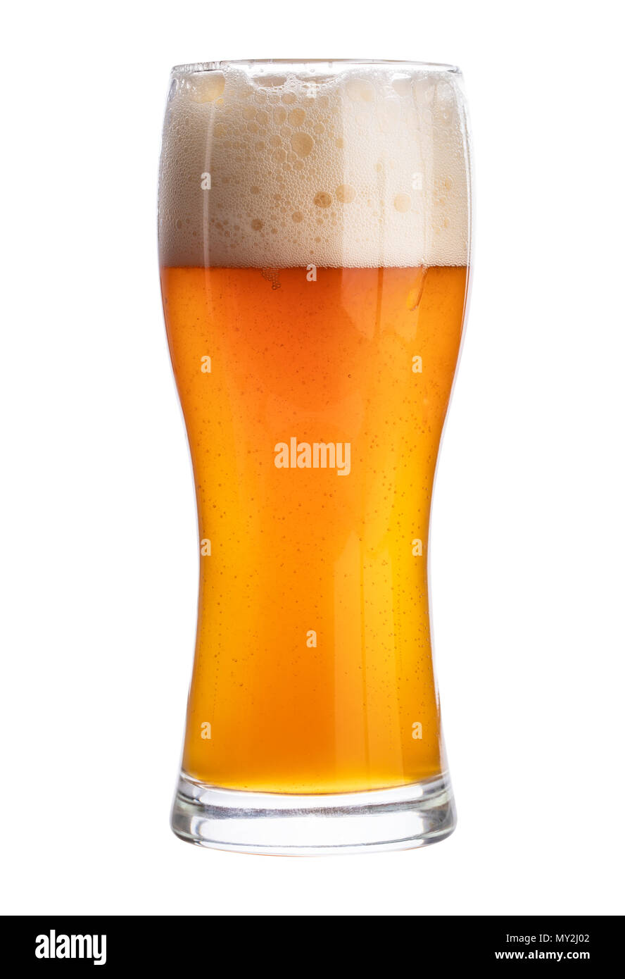 Cold beer in a glass isolated on white background Stock Photo - Alamy