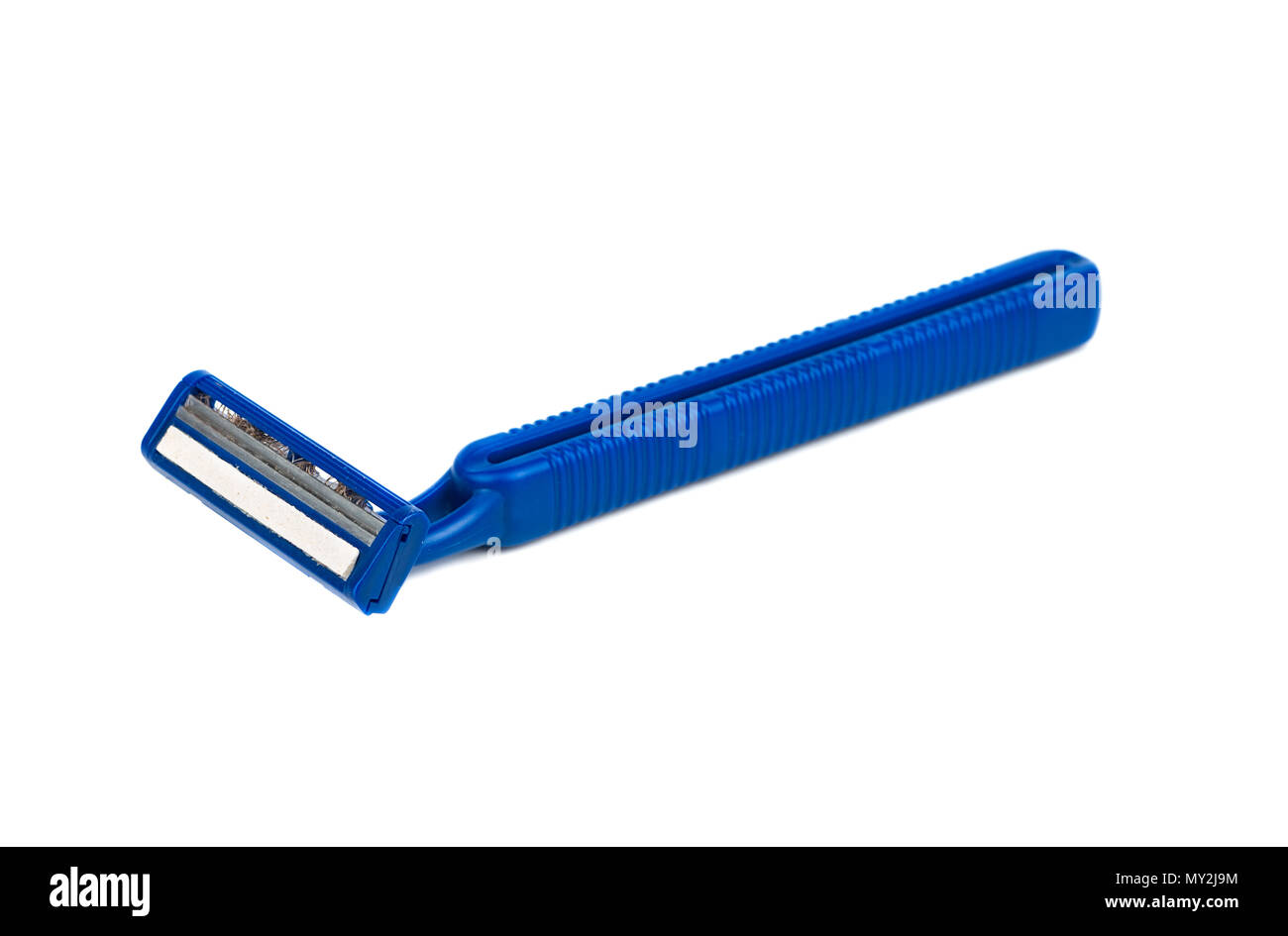 Use disposable shaving machine on white background Stock Photo - Alamy