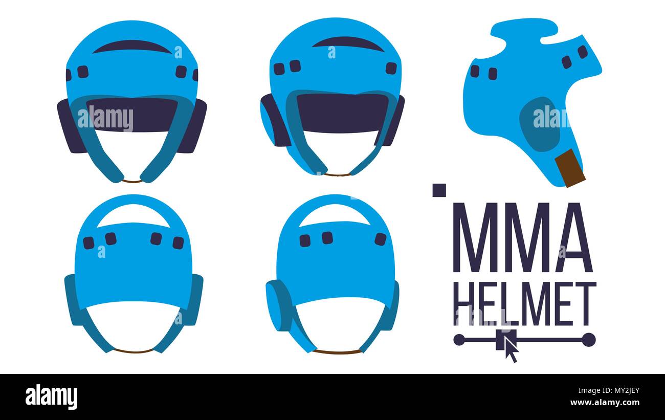 MMA Helmet Vector. Sport Game Equipment Icon. Different View. Boxing ...