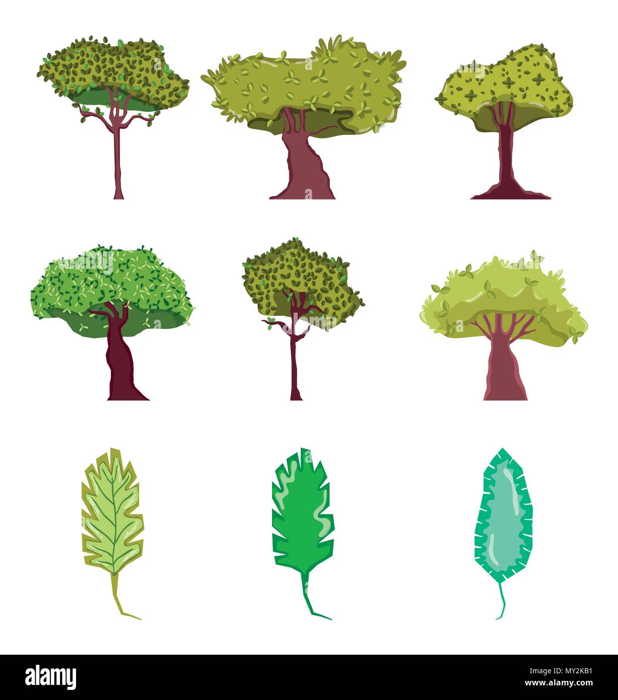 Set of trees cartoons Stock Vector Image & Art - Alamy
