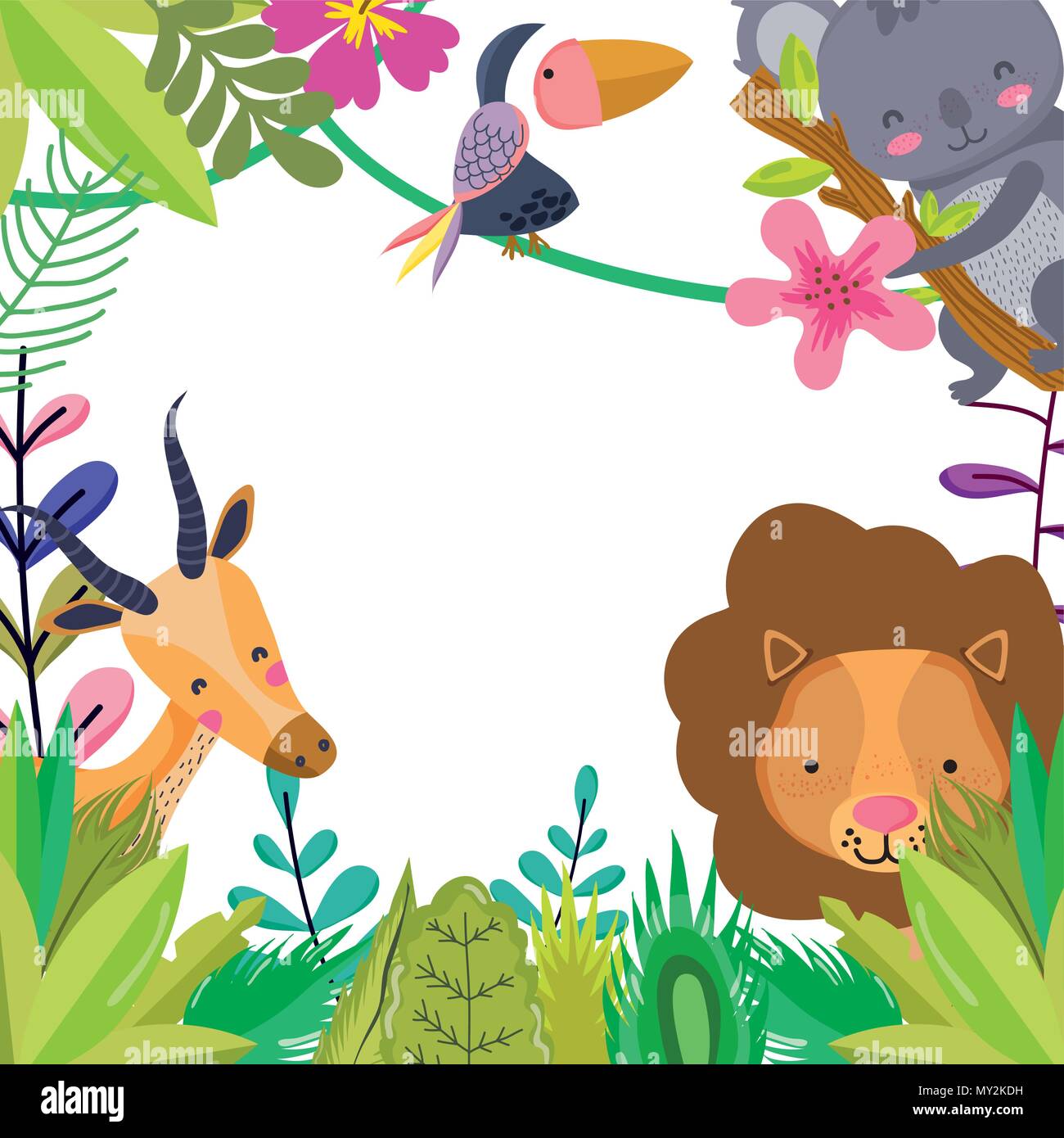 Cute wildlife animals cartoons Stock Vector Image & Art - Alamy