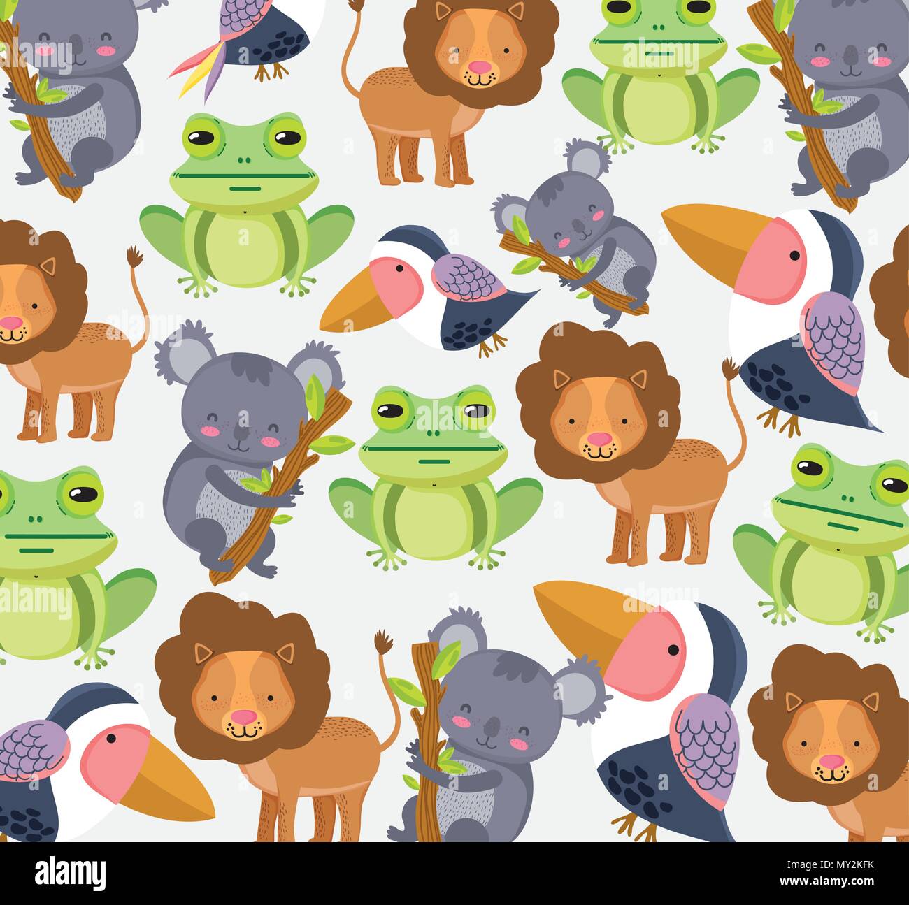 Cute animals pattern background Stock Vector Image & Art - Alamy