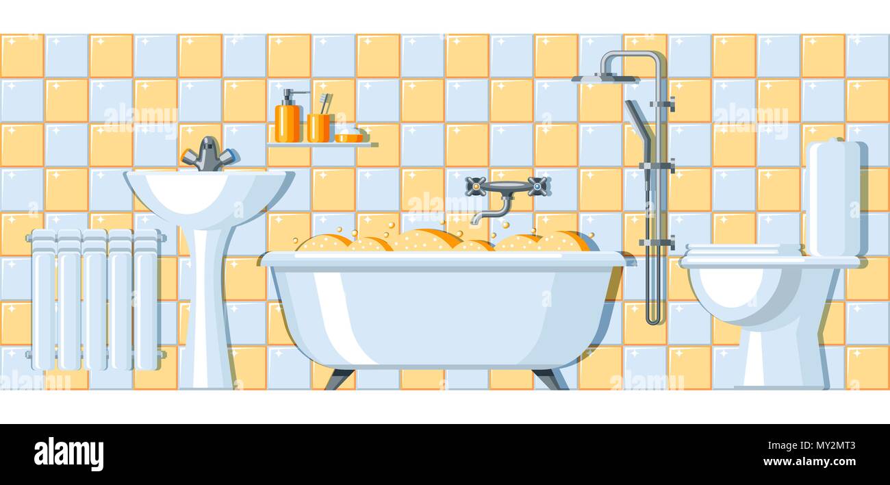 Illustration of bathroom interior Stock Vector Image & Art - Alamy