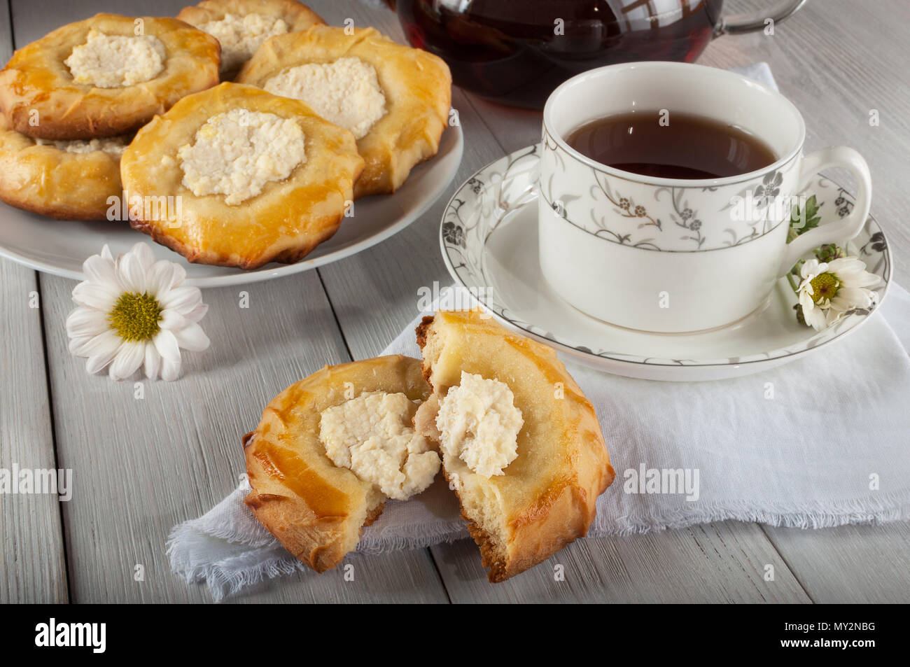 Delicious and beautiful homemade pastries. Sweet pastries Stock Photo ...