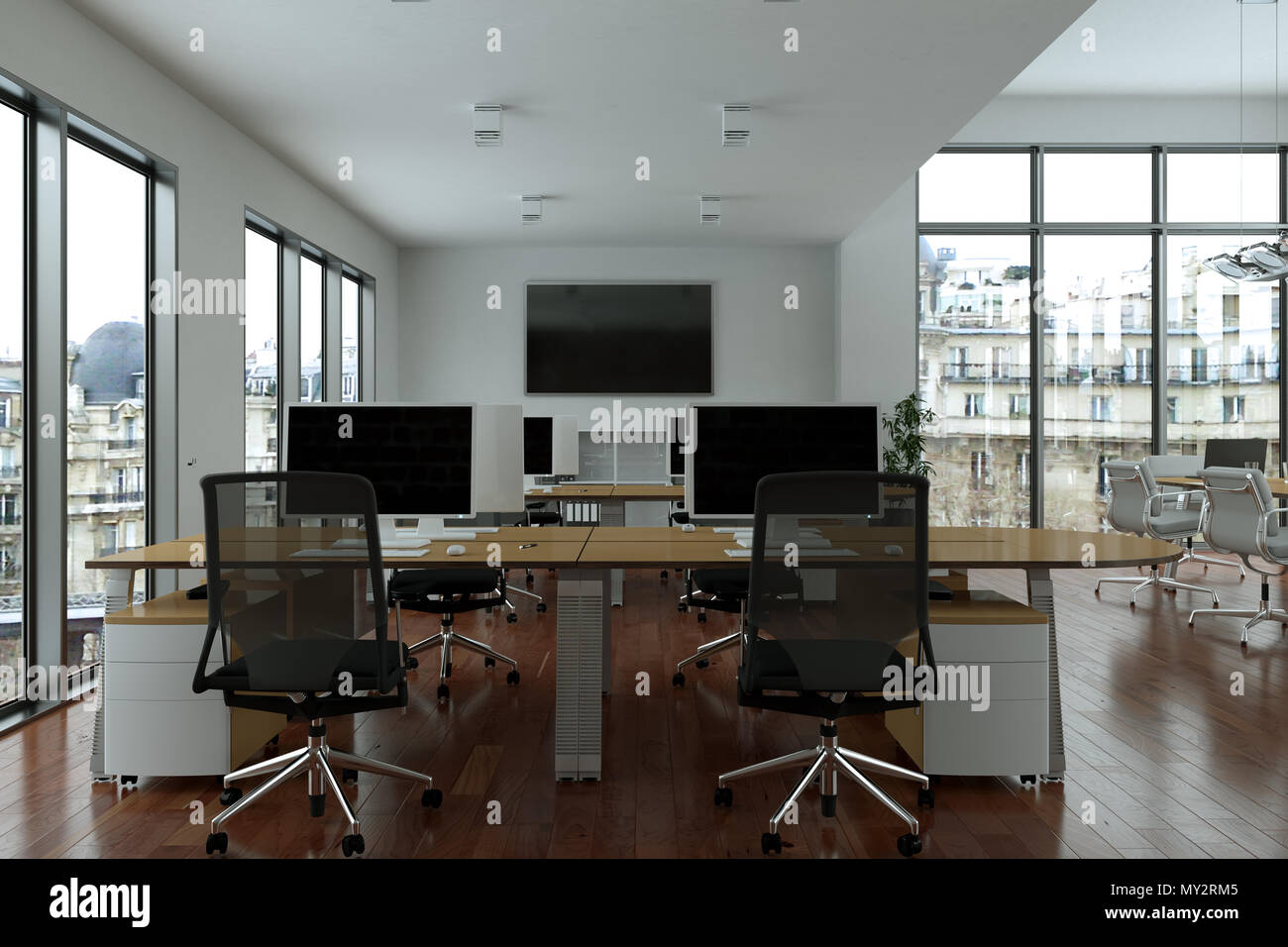 3d rendering office interior hi-res stock photography and images - Alamy