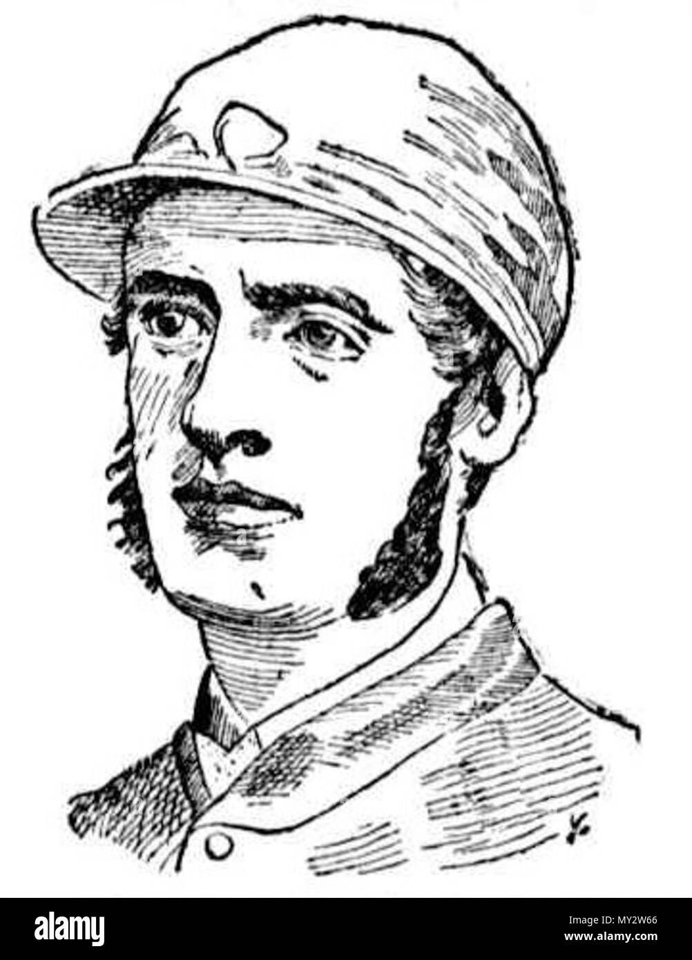 . English: Tom French, jockey, sketch from the Australian Town ...