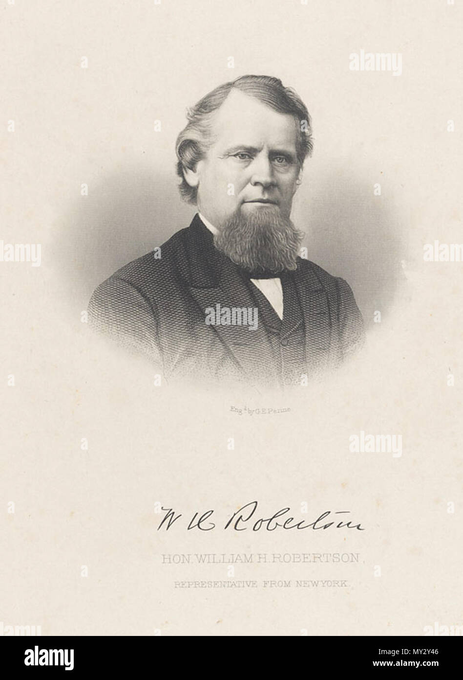 . William H. Robertson (1823-1898) . Contemporary portrait. Engraving ...