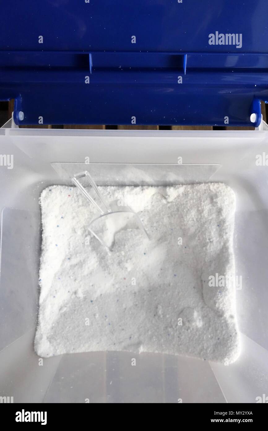 Plastic Container of Washing Machine Detergent Stock Photo - Alamy