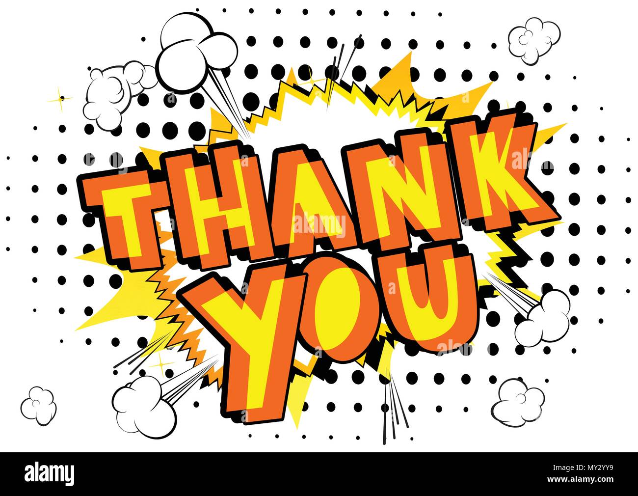 Thank You - Comic book style word on abstract background Stock Vector ...