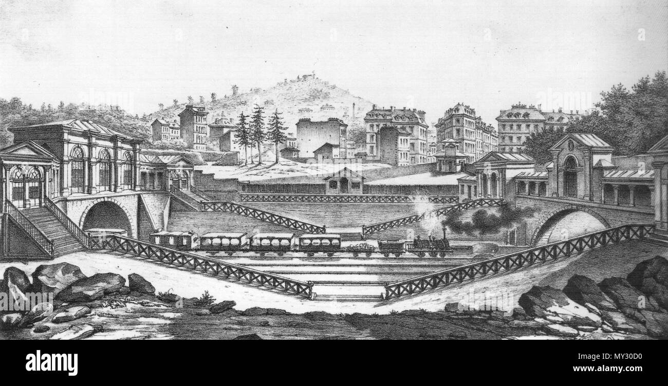 . English: Paris-Saint Germain Railway, Side View. Place de l'Europe ...