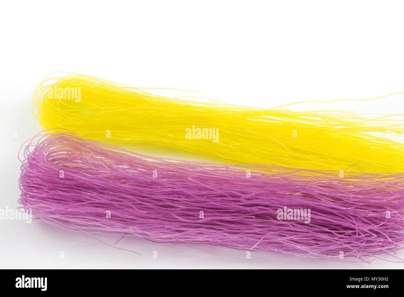 Colored Purple and yellow of dried rice vermicelli made from vegetables ...