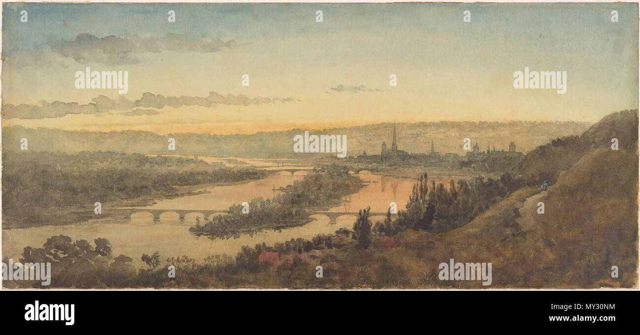 . English: Watercolor over black chalk, on heavy watercolor paper. 9 3/ ...