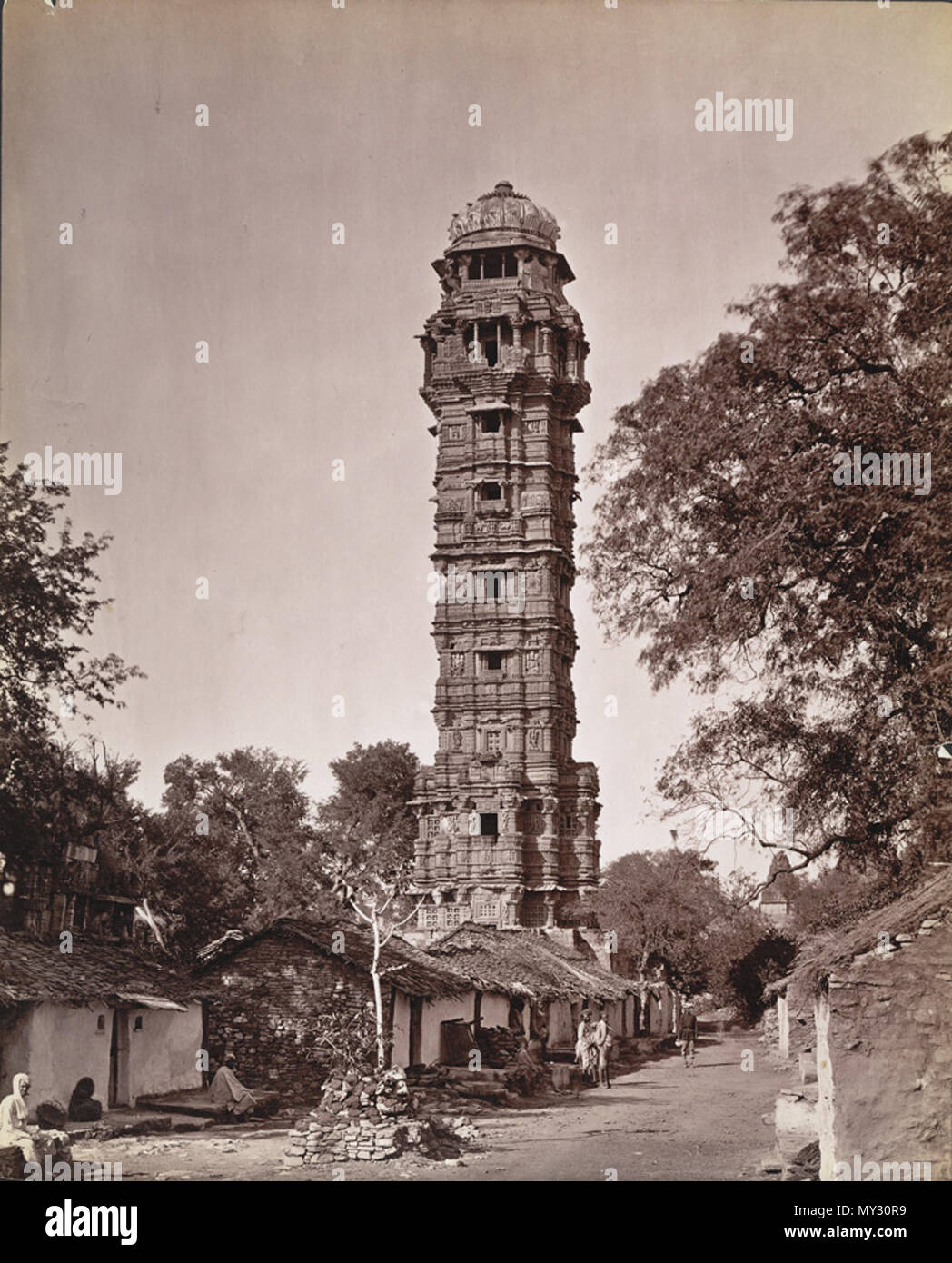 . English: Vijaya Stambha in the 1870s . 1870s. Default property of the ...