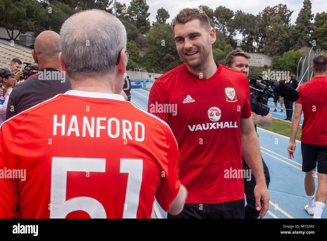 Sam Vokes at Wales Open Training Session at UCLA's Drake Stadium Stock ...