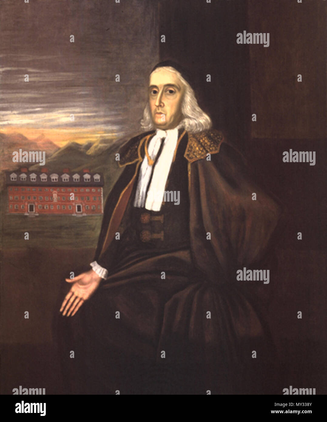 . Portrait of William Stoughton, colonial magistrate of the Salem Witch ...