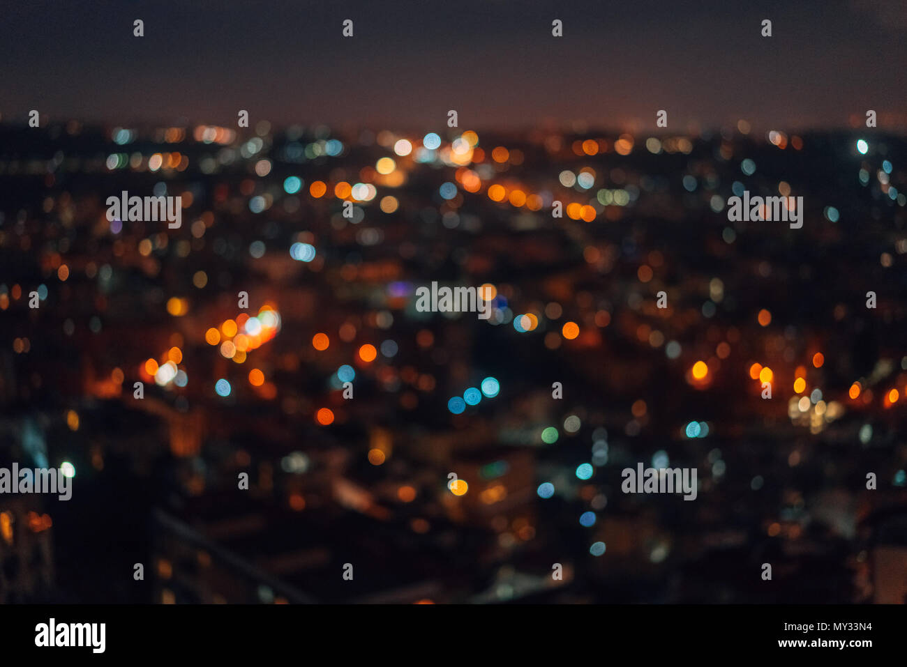 City night from top view Stock Photo - Alamy