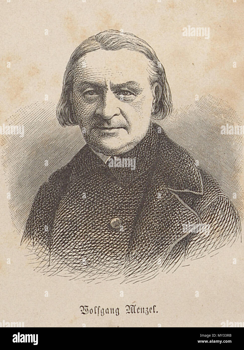 . English: Portrait of Wolfgang Menzel (1798–1873), German poet, critic ...