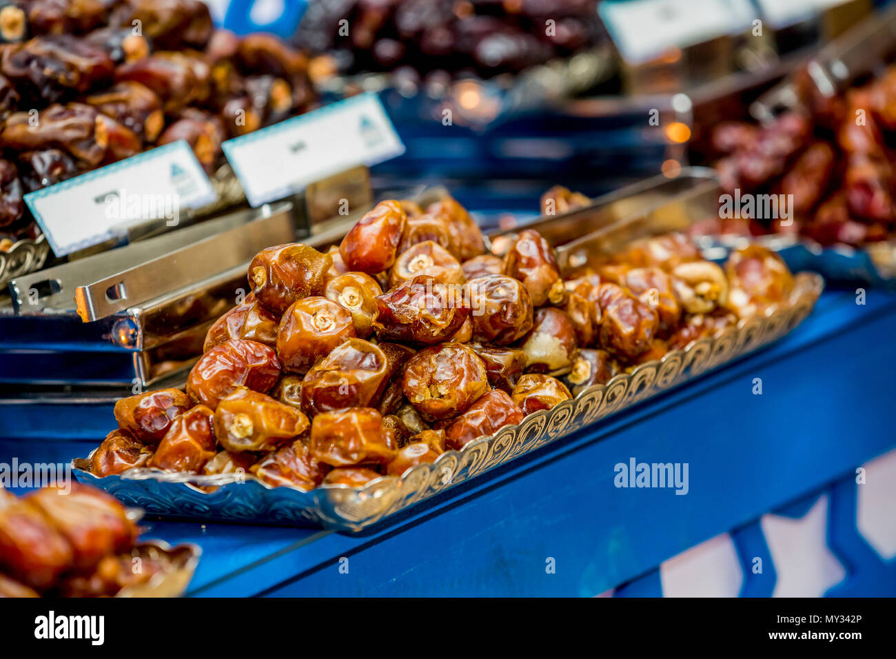 Assortment of dates on display Stock Photo - Alamy