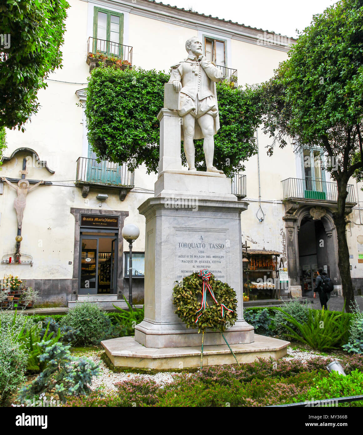 A statue of Torquato Tasso, an Italian poet of the 16th century, born ...