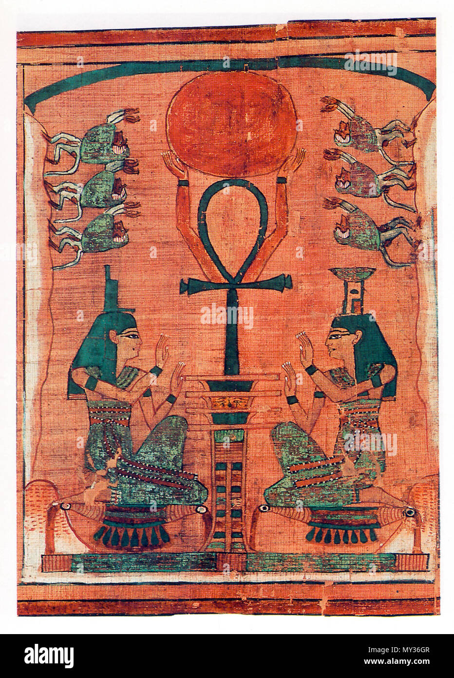 . Anch and Sunwheel from a book of the dead, originally created by the ...