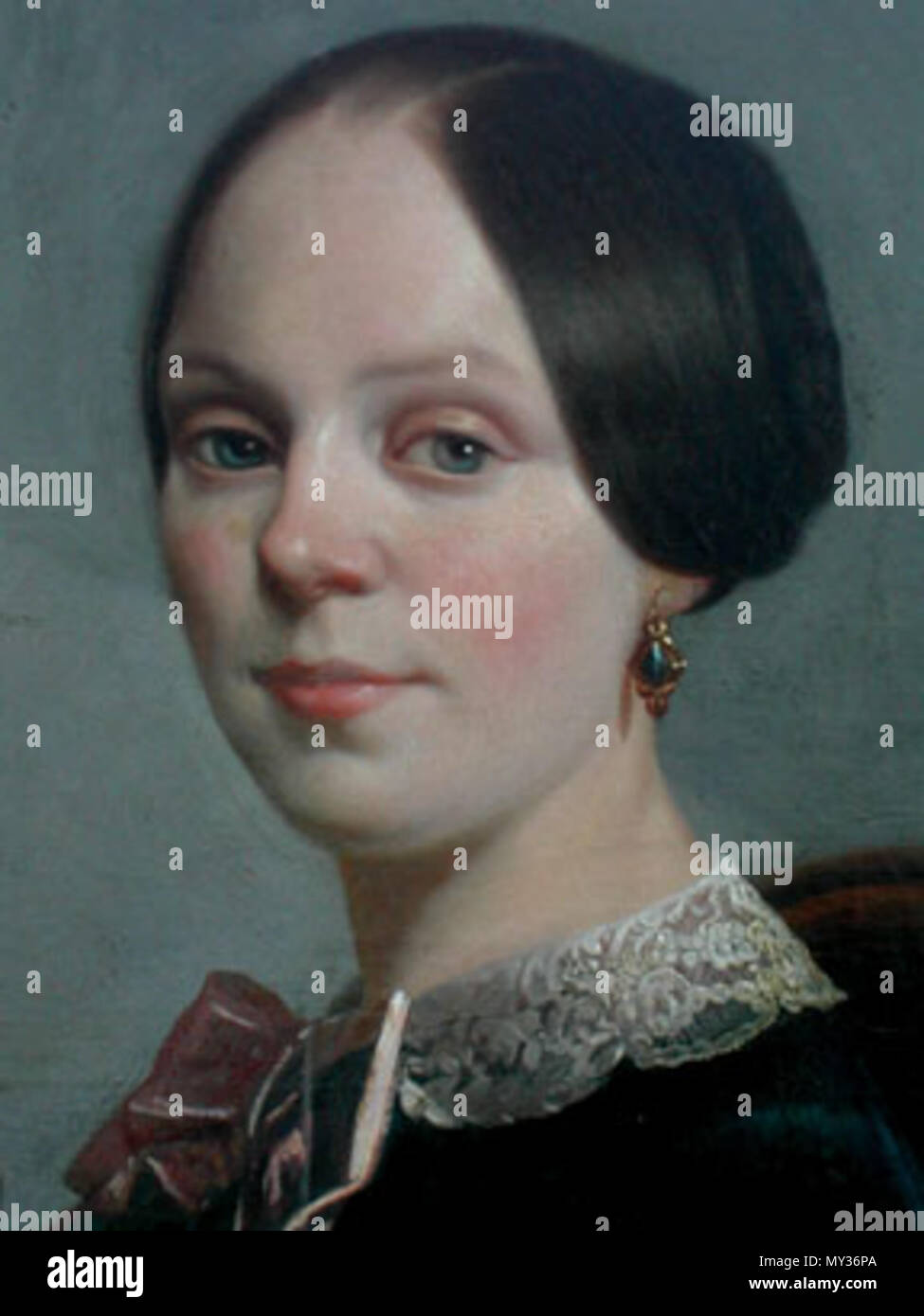 . Portrait de Mathilde Marie Margerin du Metz (détail) . 1850. Alphonse Joseph Hippolyte Leveau ...