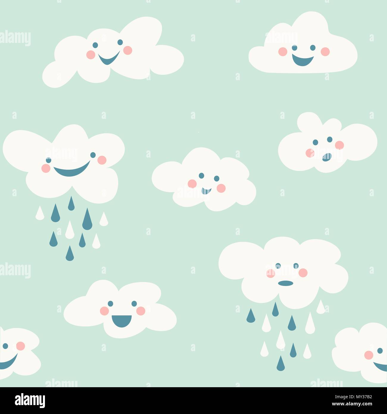 Cute baby cloud pattern vector seamless Stock Vector Image & Art - Alamy