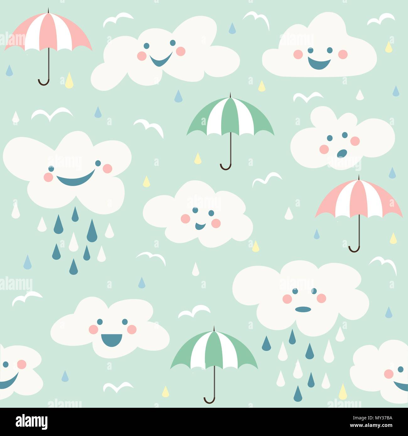Cute baby cloud pattern vector seamless Stock Vector Image & Art - Alamy