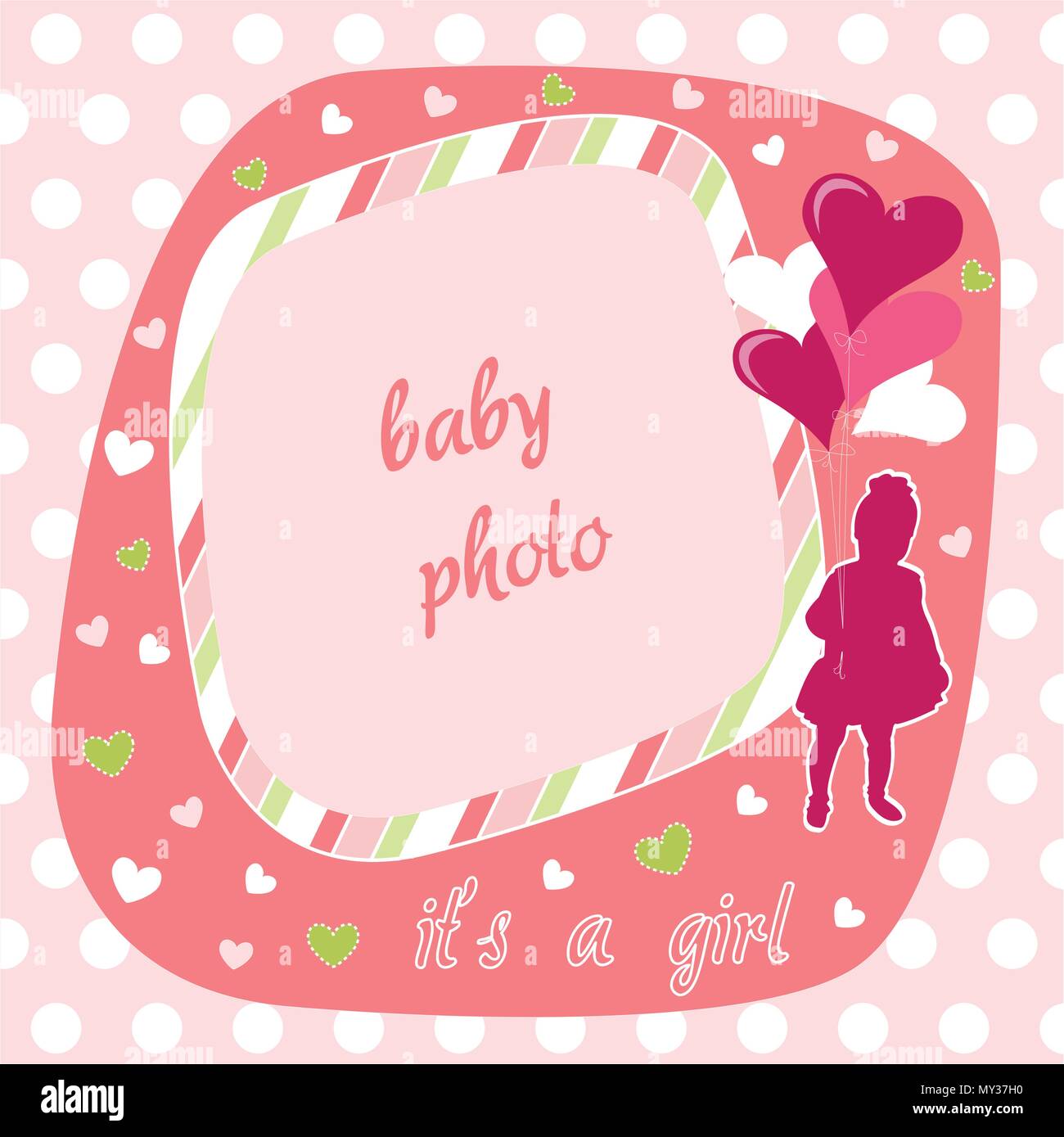 Baby girl photo frame Stock Vector Image & Art - Alamy