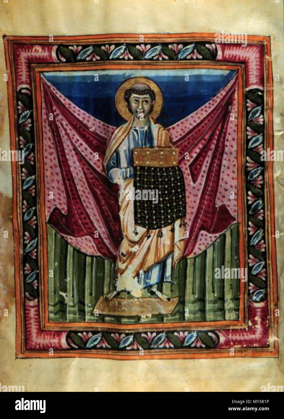 . English: Saint Luke portrait from the Gospel of Queen Mlke . 13 ...