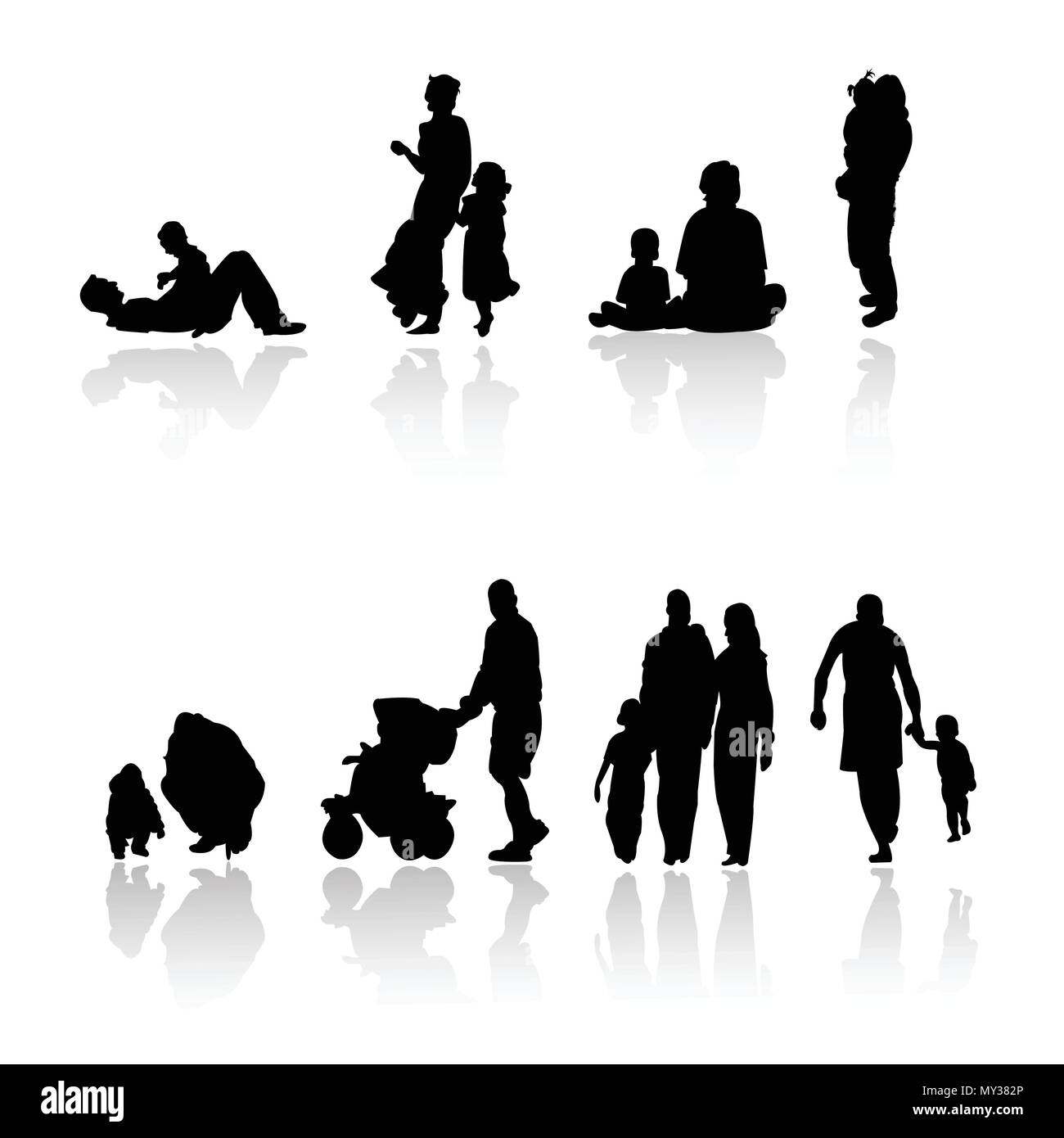 silhouette family set Stock Vector Image & Art - Alamy
