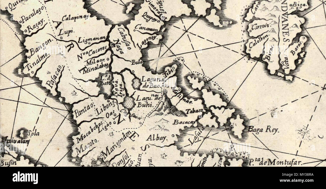 . English: Portion of the Murillo-Velarde 1734 Map showing areas and ...
