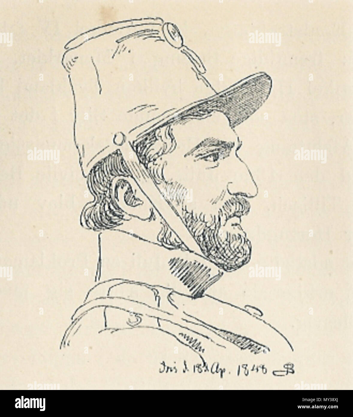 . English: Carlo Edvard Dalgas in 1848. 1820-1851. Drawing by P.C ...