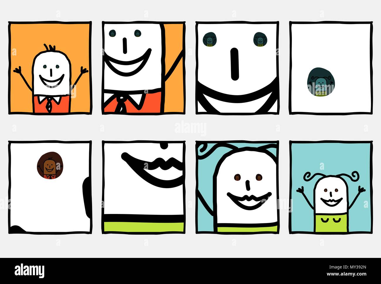 Zoom on Cartoon Man and Woman Eyes Stock Vector Image & Art - Alamy