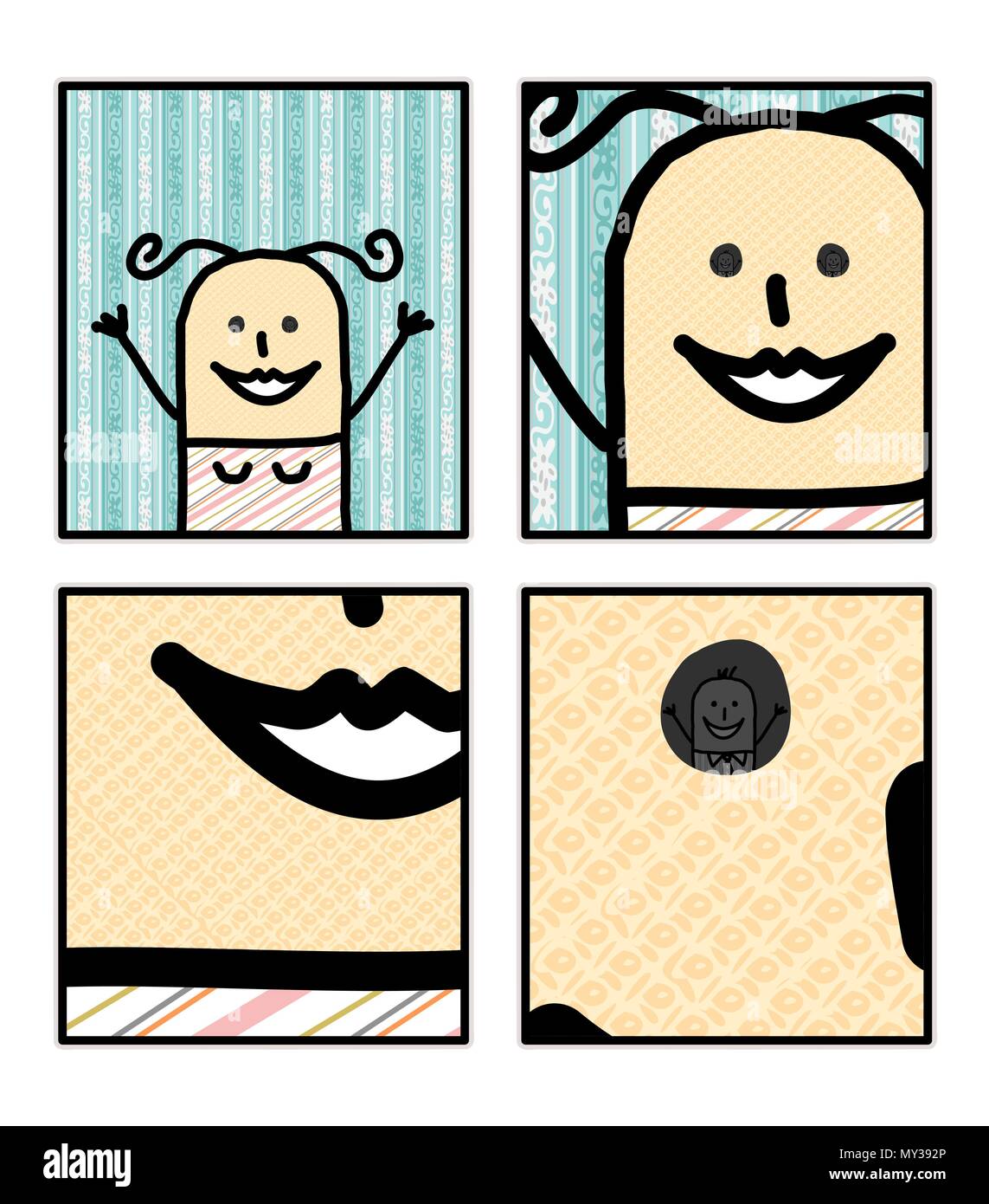 Cartoon drawing man woman Cut Out Stock Images & Pictures - Alamy