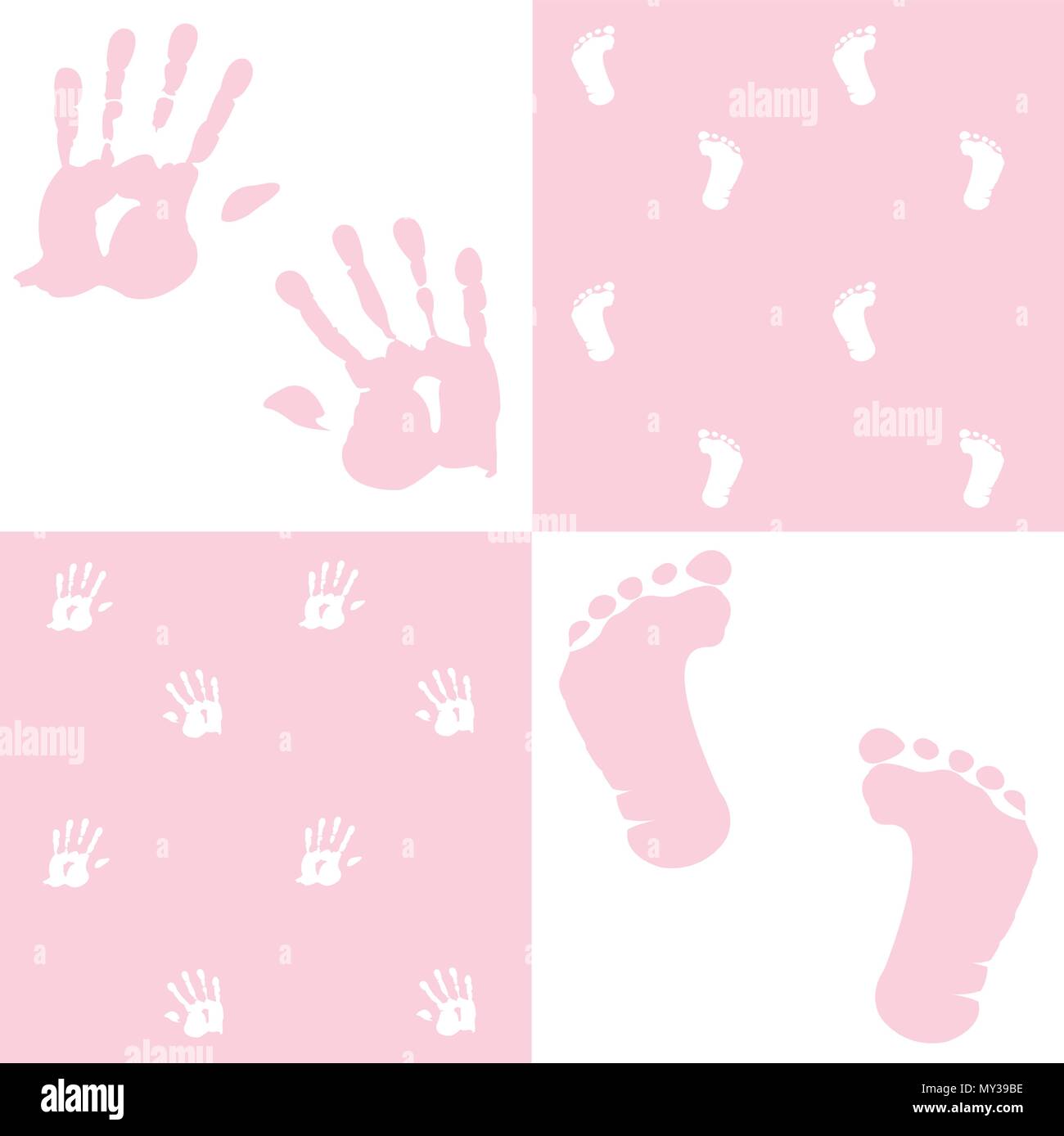 Baby Girl Footprints Background