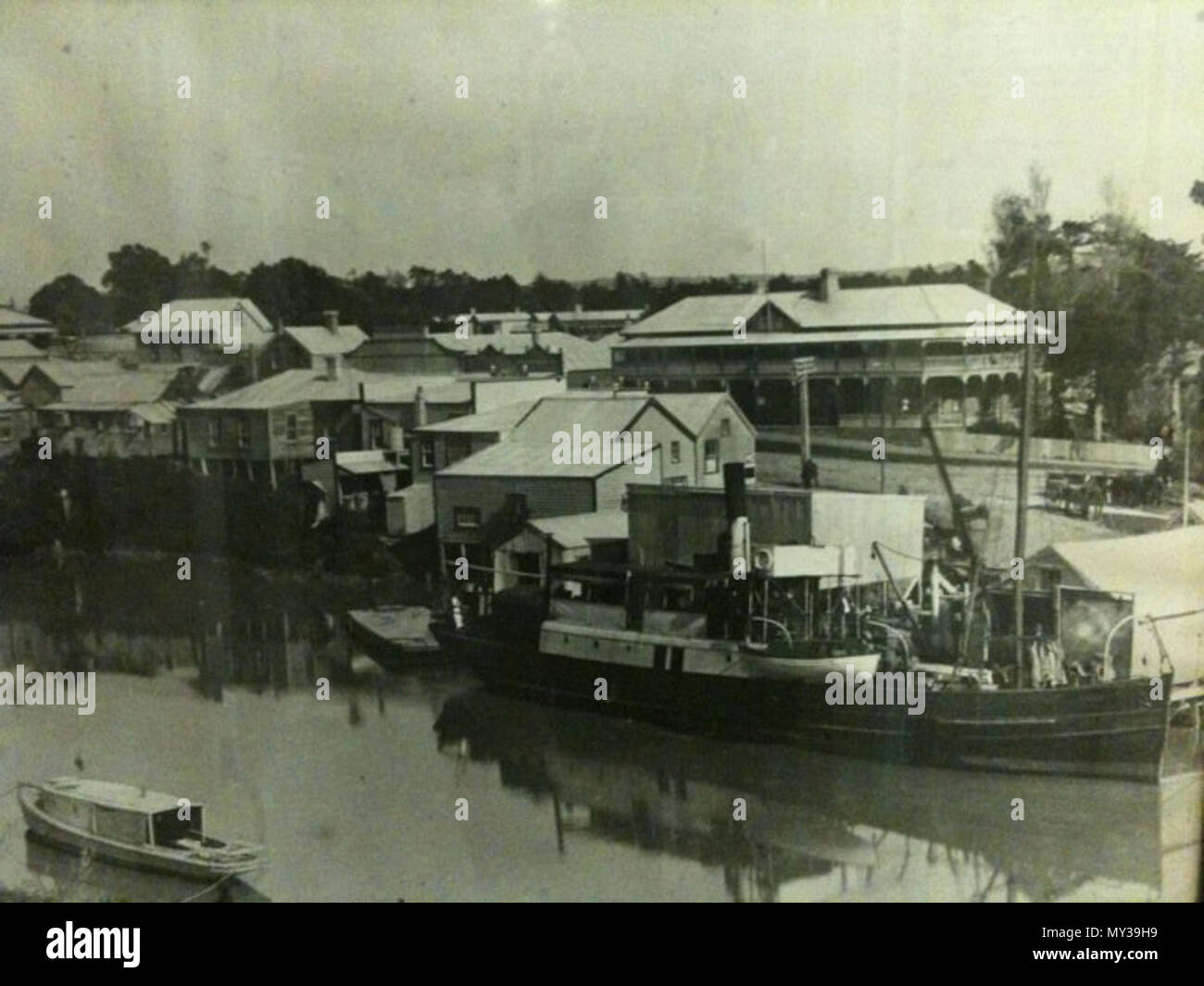 . English: Photo of Waiuku Harbor taken in 1954 as appears at Waiuku ...