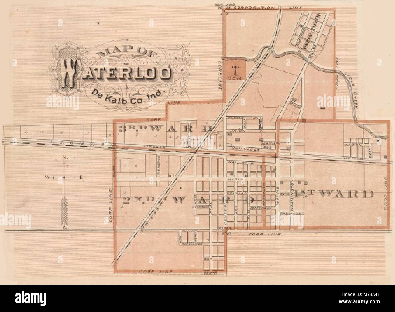 Indiana historical map hi-res stock photography and images - Alamy