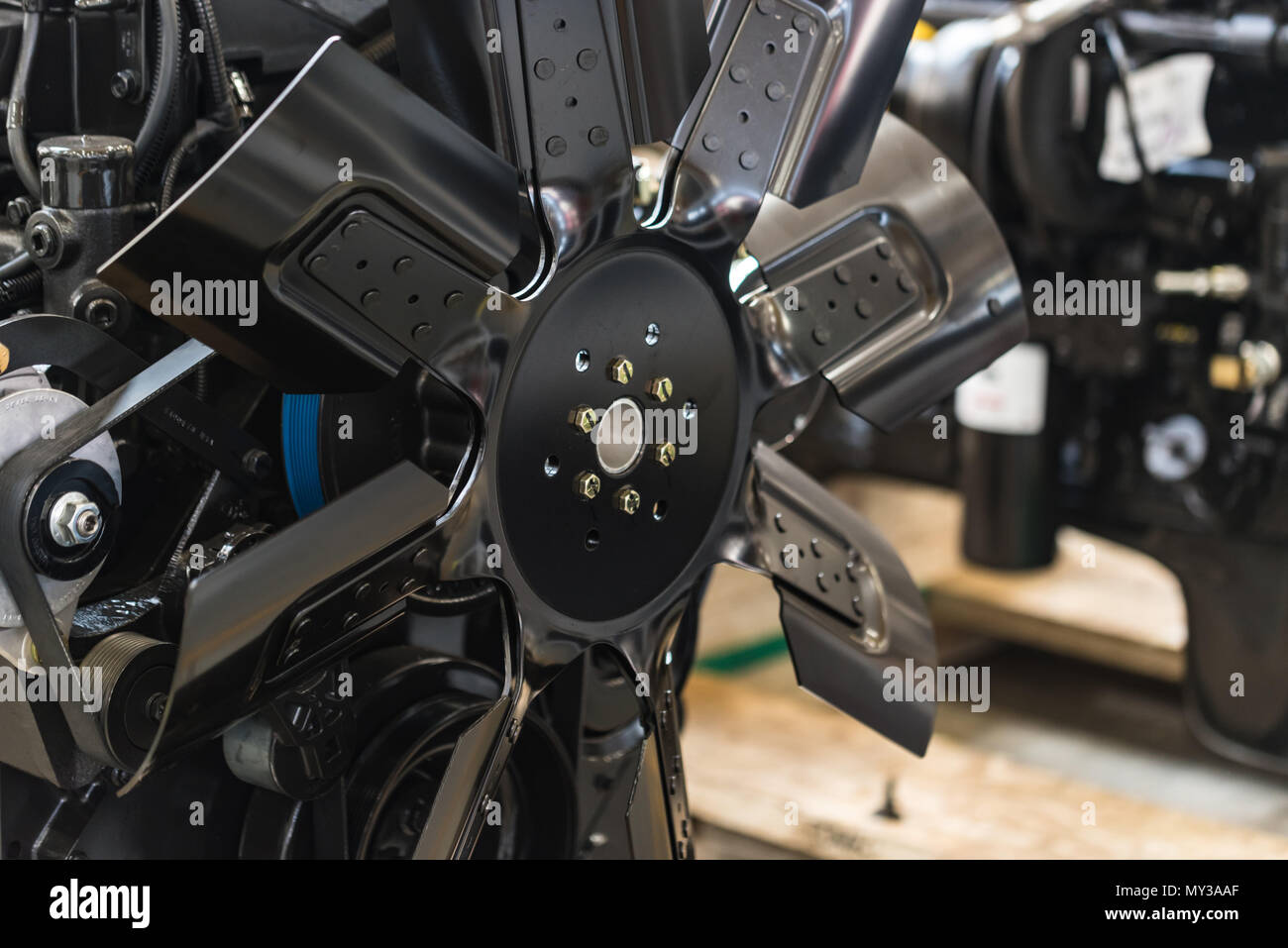 Close-up shot of engine fan Stock Photo - Alamy