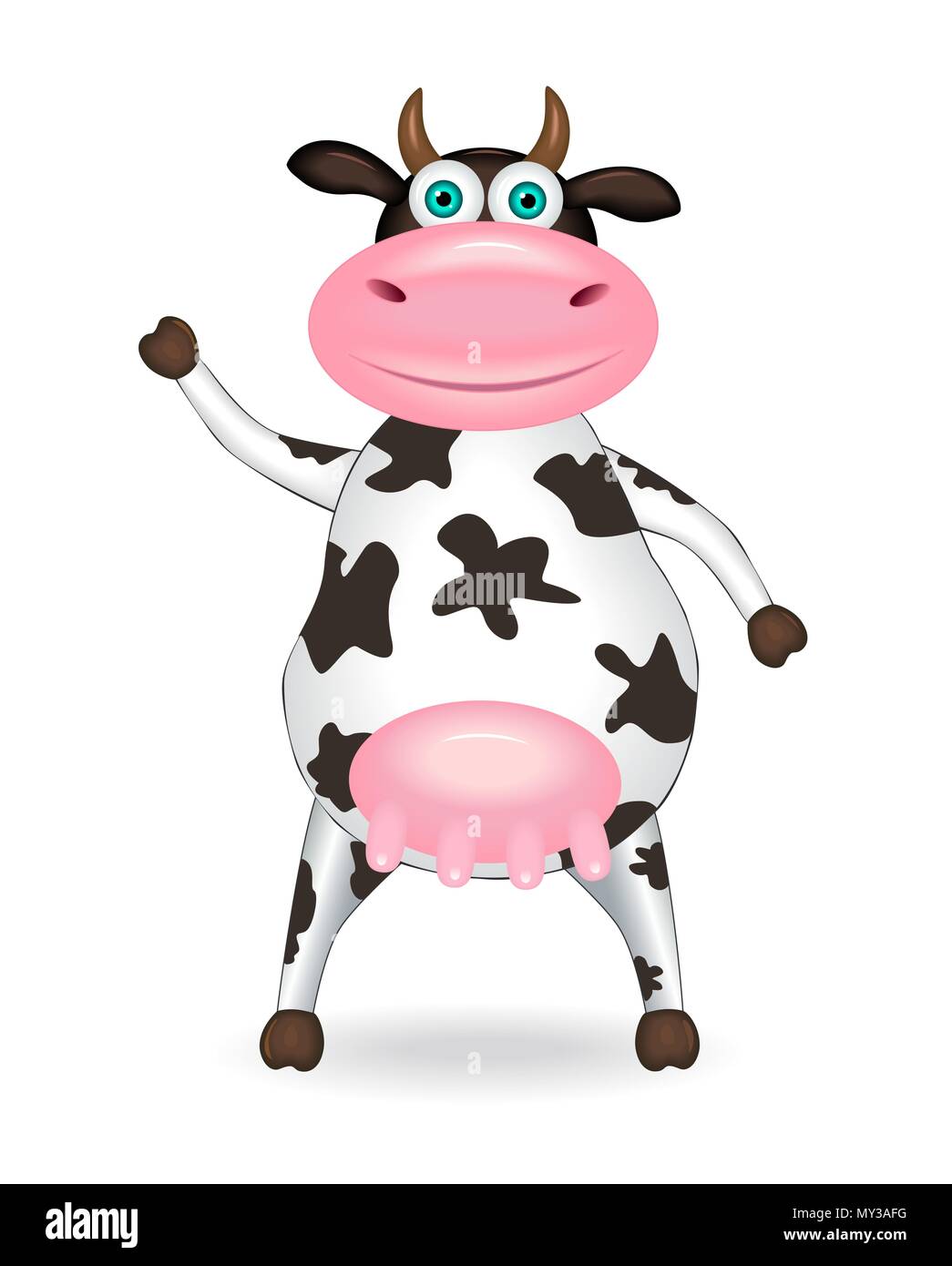 Cartoon spotty cow on a white background Stock Vector Image & Art - Alamy