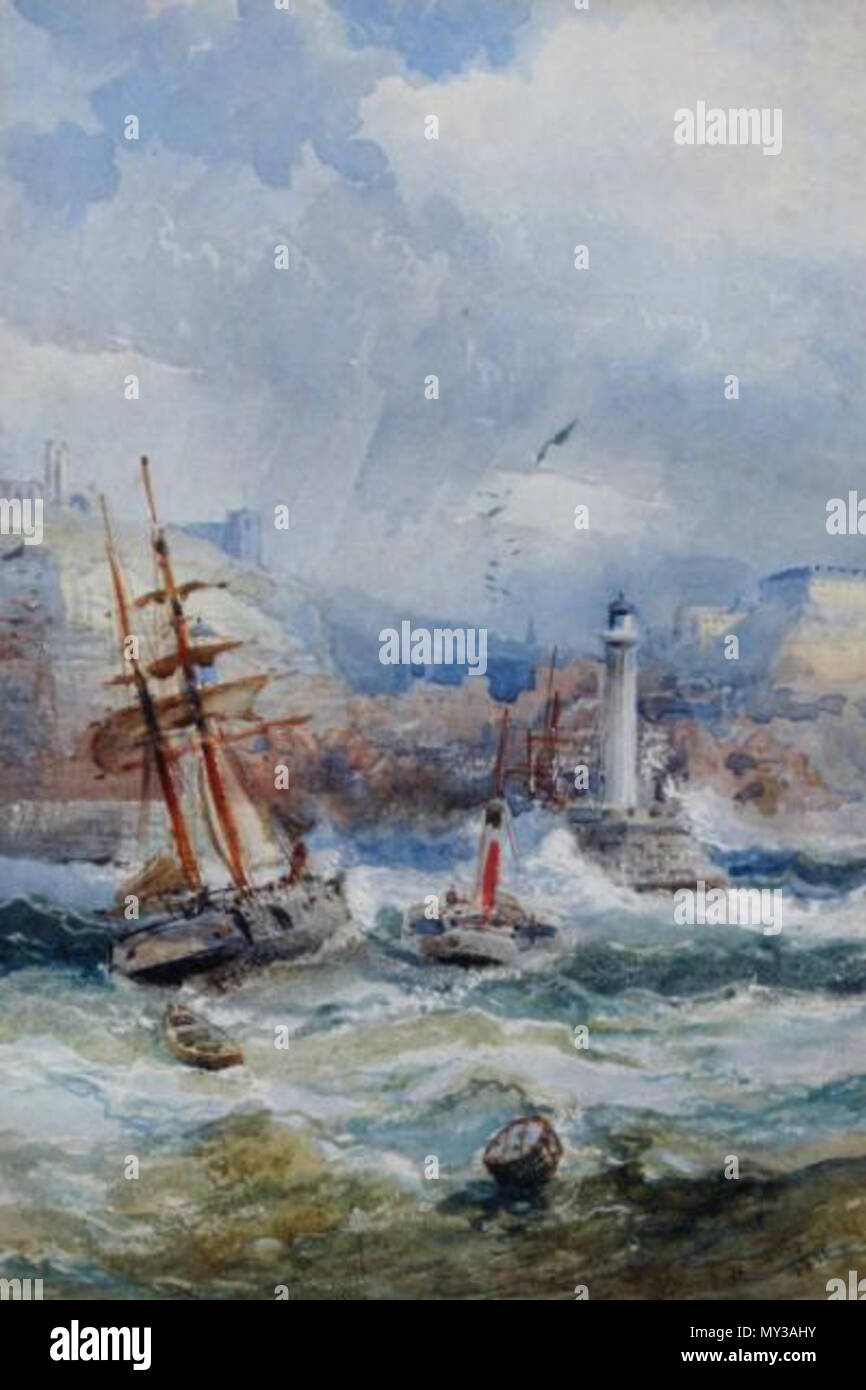 . English: Whitby 1886, a watercolour on paper by Frederick William ...