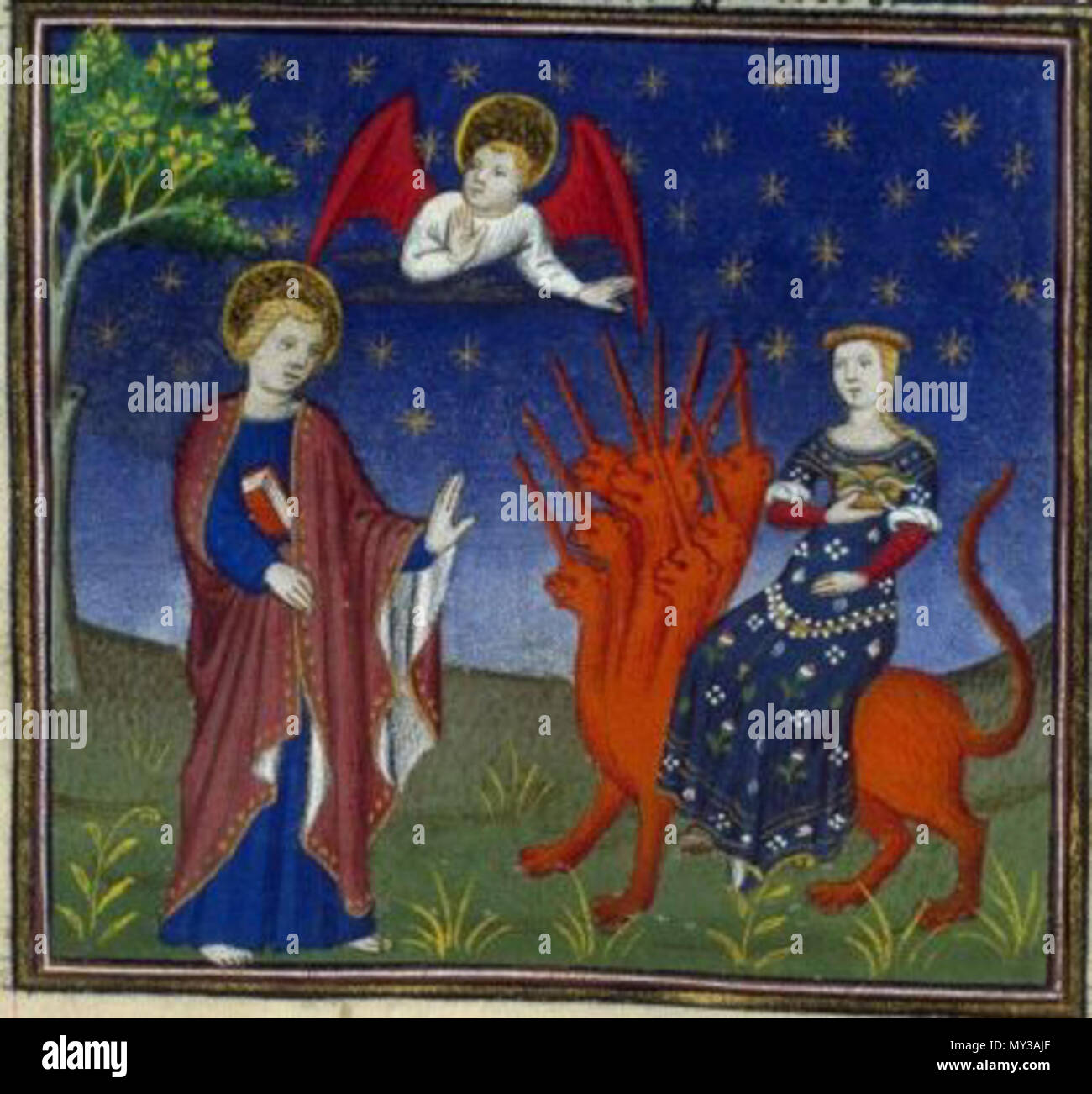. Whore of Babylon (french illuminated 'Book of Revelation') . 14th ...