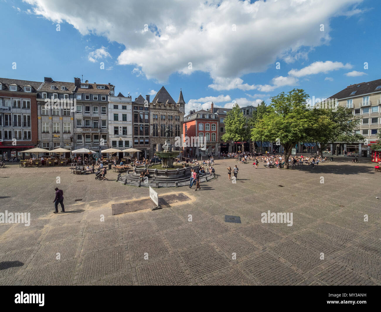 AACHEN, GERMANY - MAY 31, 2018. Market Square (Marktplatz) with old ...
