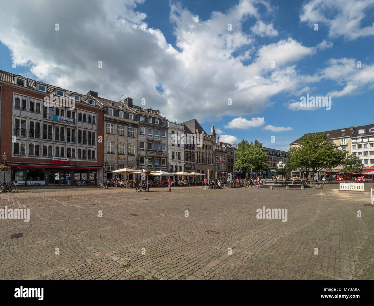 AACHEN, GERMANY - MAY 31, 2018. Street in the historical center of ...