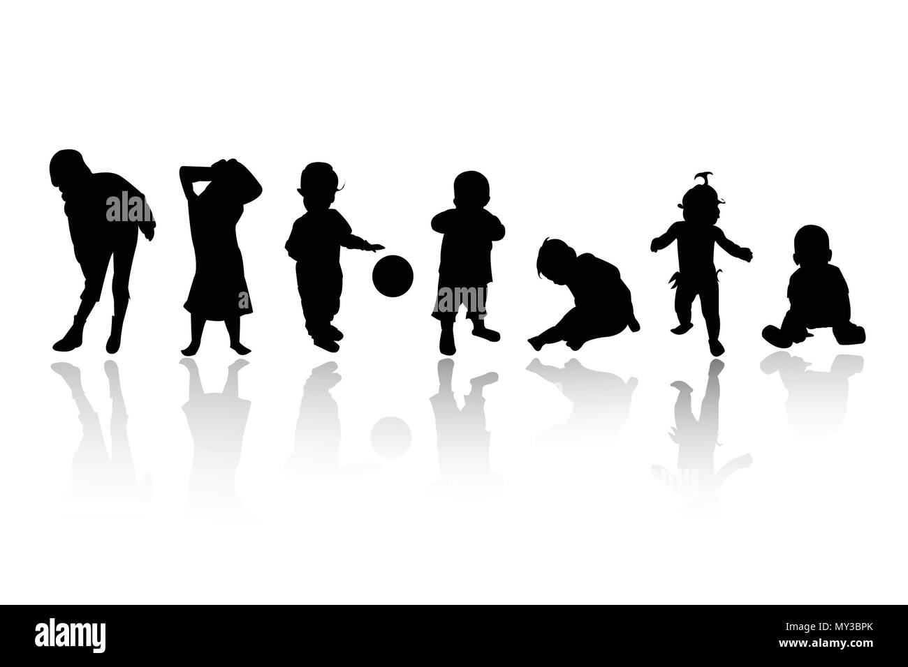 silhouettes children Stock Vector Image & Art - Alamy